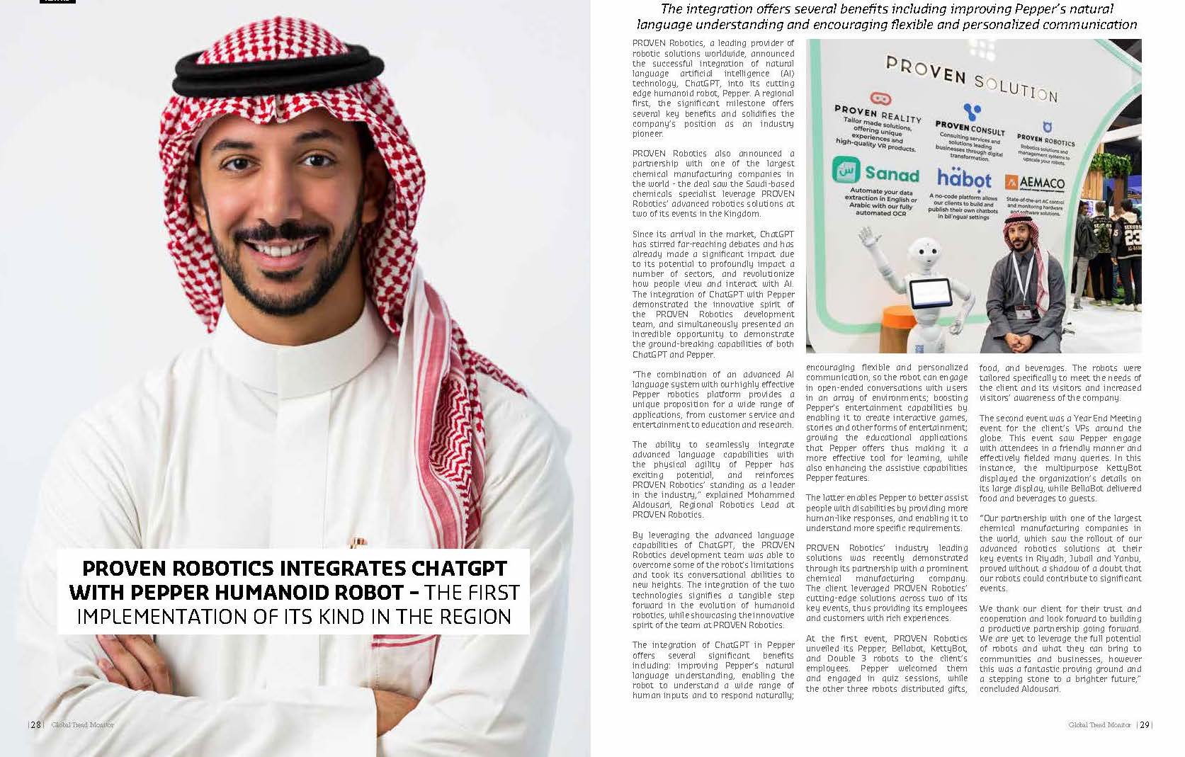 PROVEN Robotics Integrates ChatGPT with Pepper Humanoid Robot – the ...