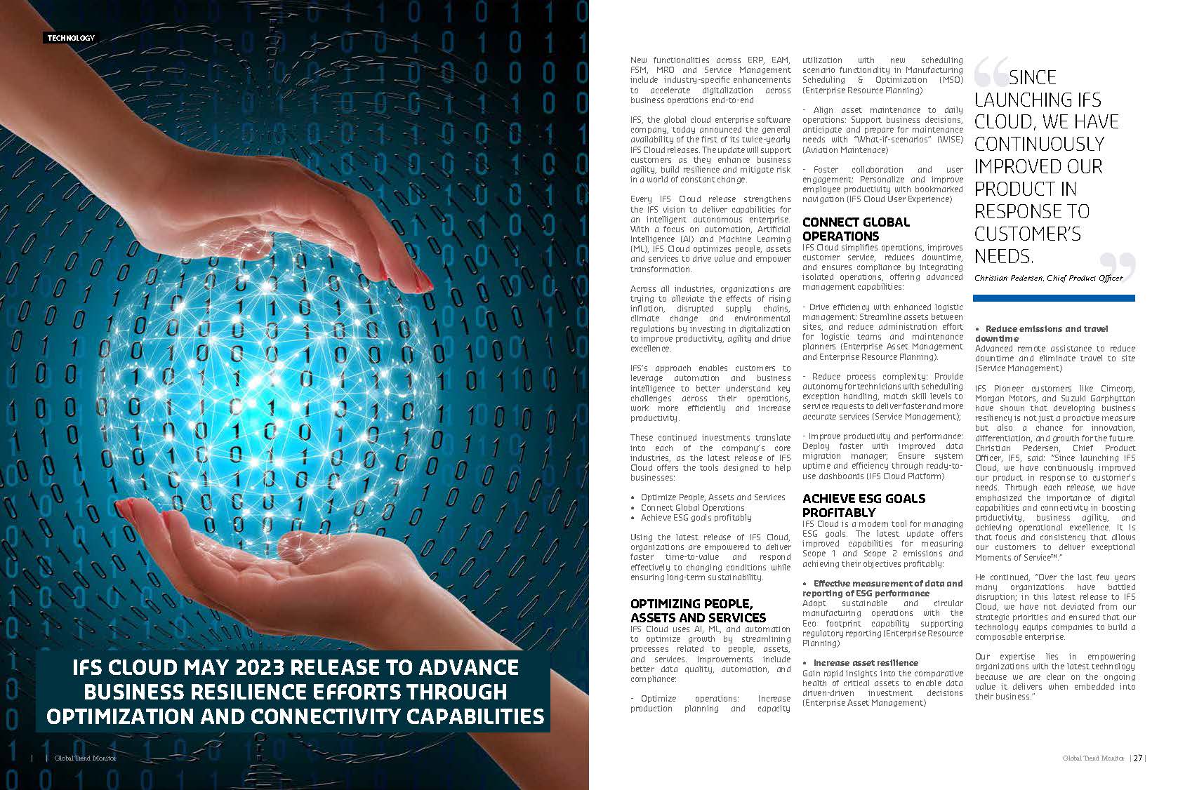 IFS Cloud May 2023 release to advance business resilience efforts ...